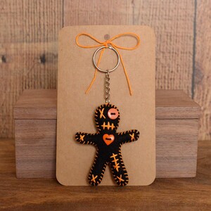 Voodoo Doll Keychain / Black and Orange - Etsy