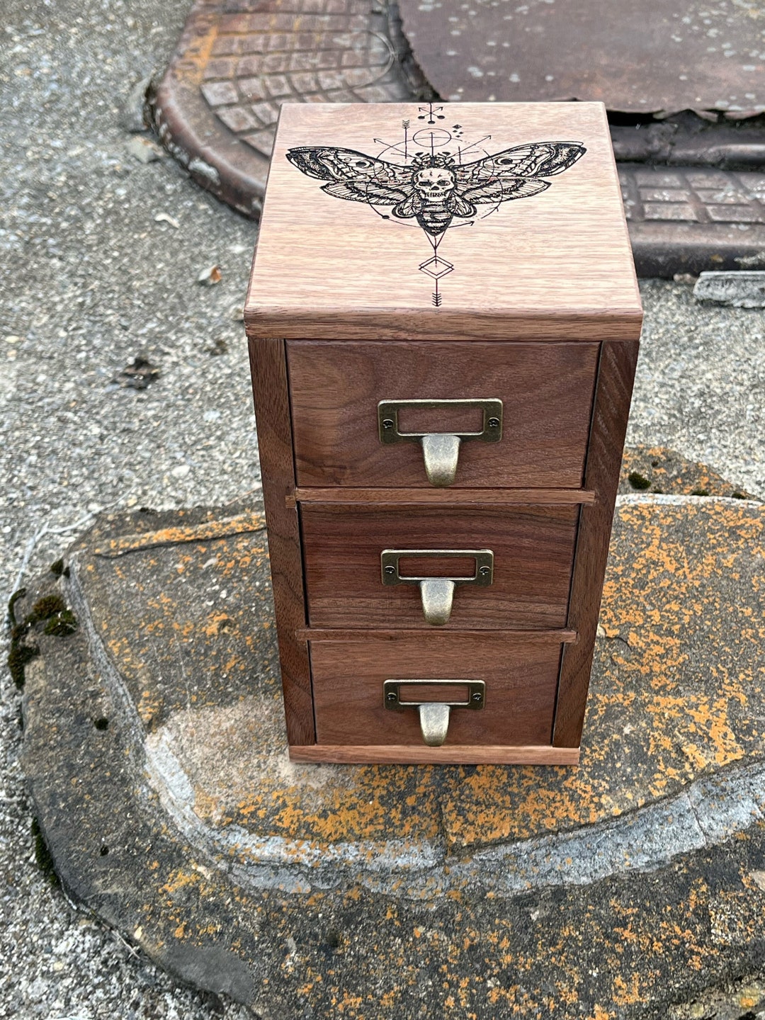 Three Drawer Apothecary Style Chest of Drawers/death Moth Apothecary ...