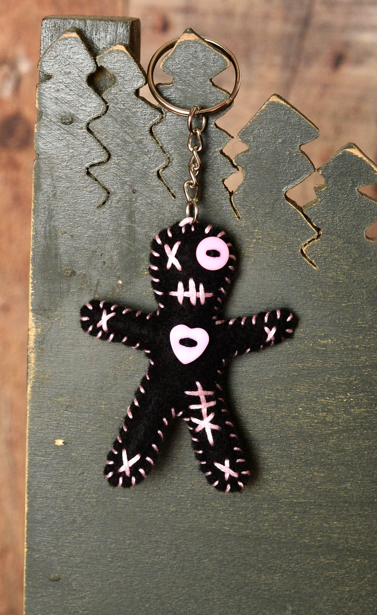 Voodoo Doll Keychain / Black and Pink - Etsy UK