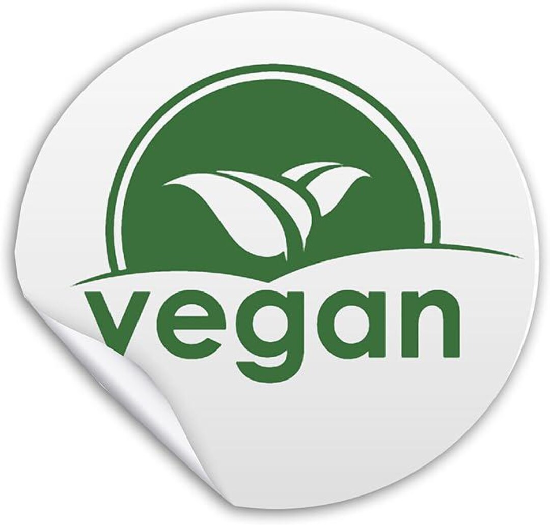 100 Labels 25mm Vegan Food Label Circle Dietary Label Vegan ...