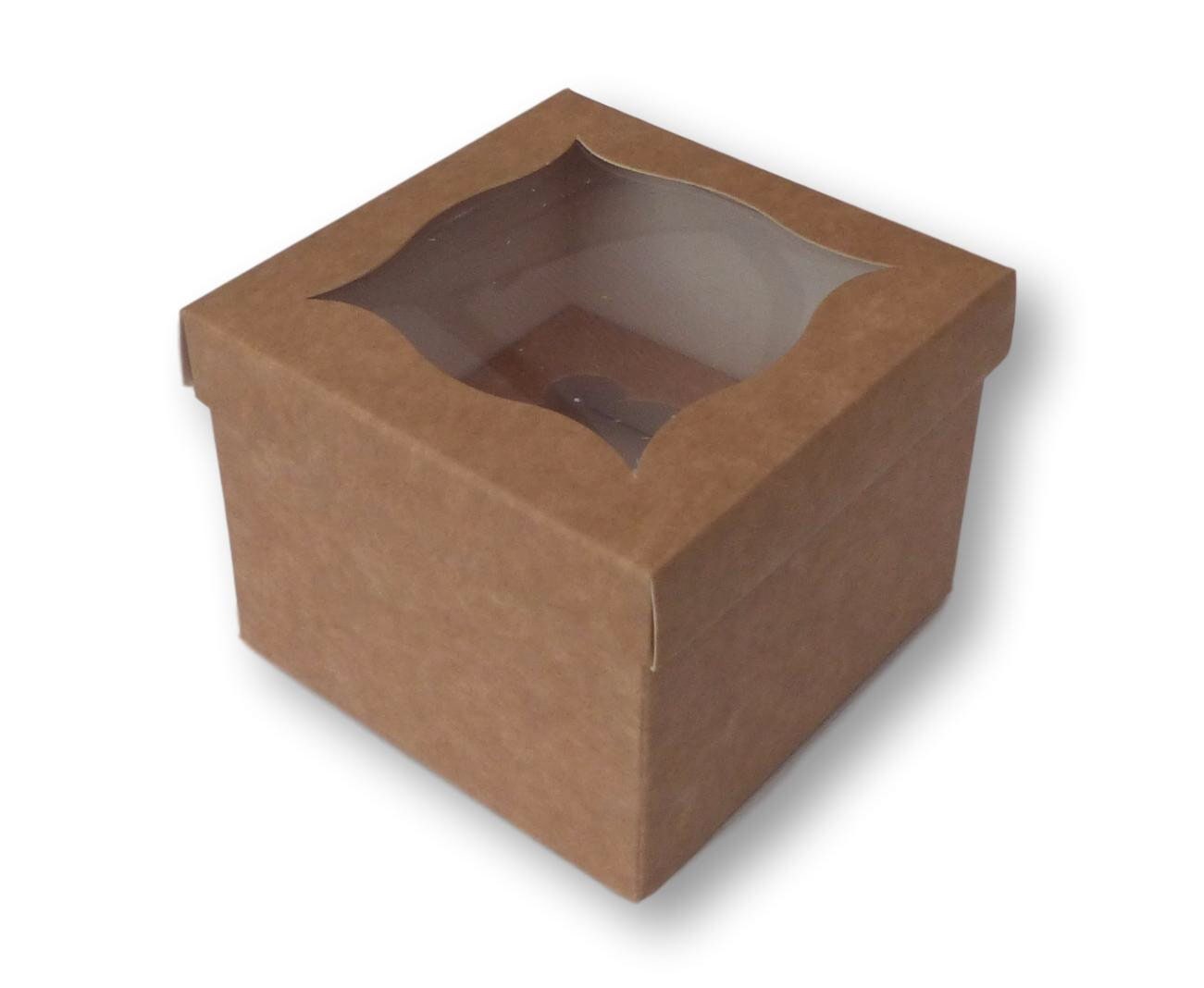 Pack of 10 Kraft Brown Single Cupcake Boxes With Window, Bathbombs ...