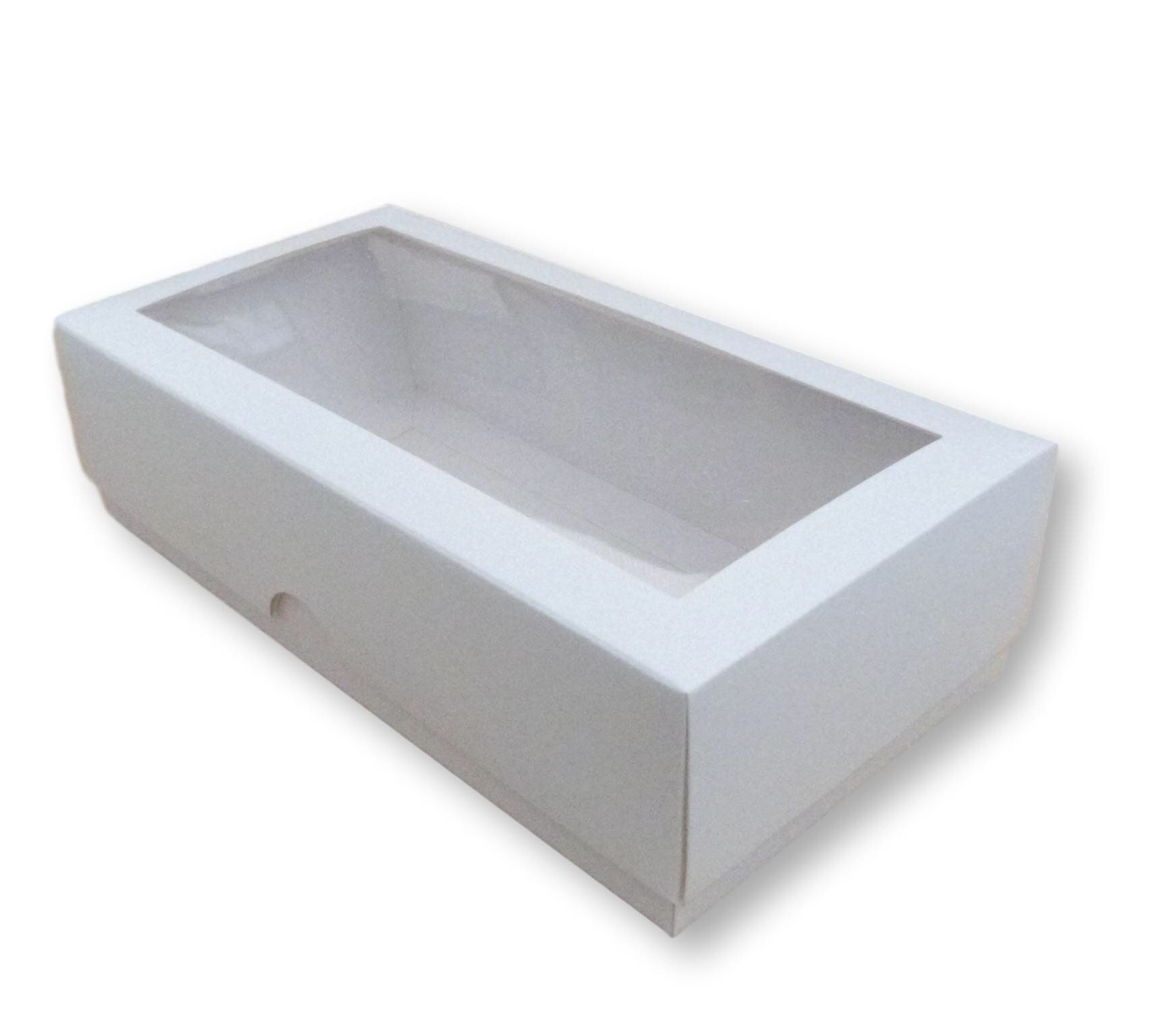 Pack of 10 8" X 4" White Gift Boxes With Window, Jewellery, Cakes ...