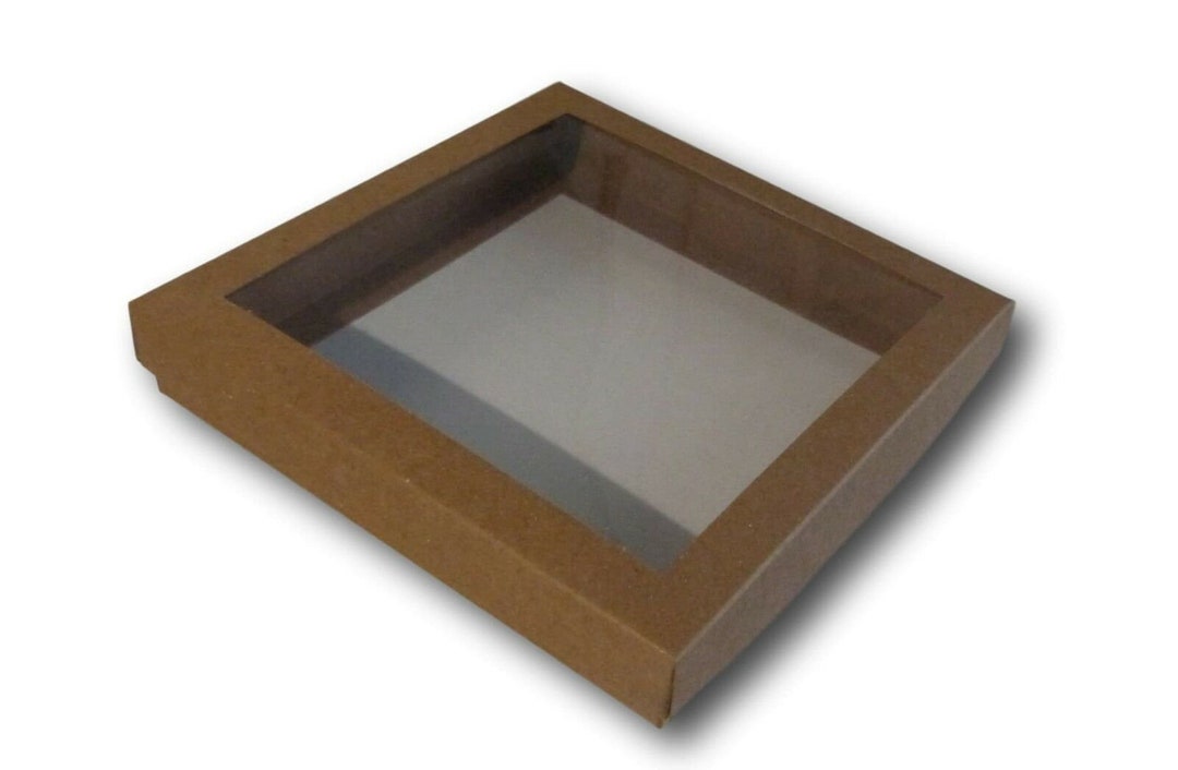 Pack of 10 6" X 6" Brown Window Gift Boxes, Greeting Cards, Jewellery ...