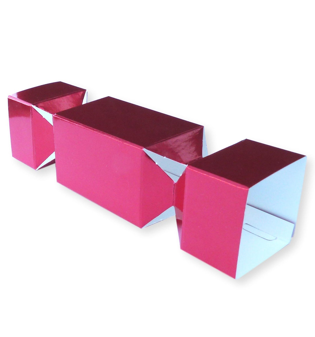 Pack of 50 Small Metallic Red Cracker Gift Boxes, Christmas Crackers ...