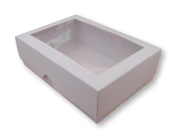 Pack of 10 8 X 4 White Gift Boxes With Window | Etsy