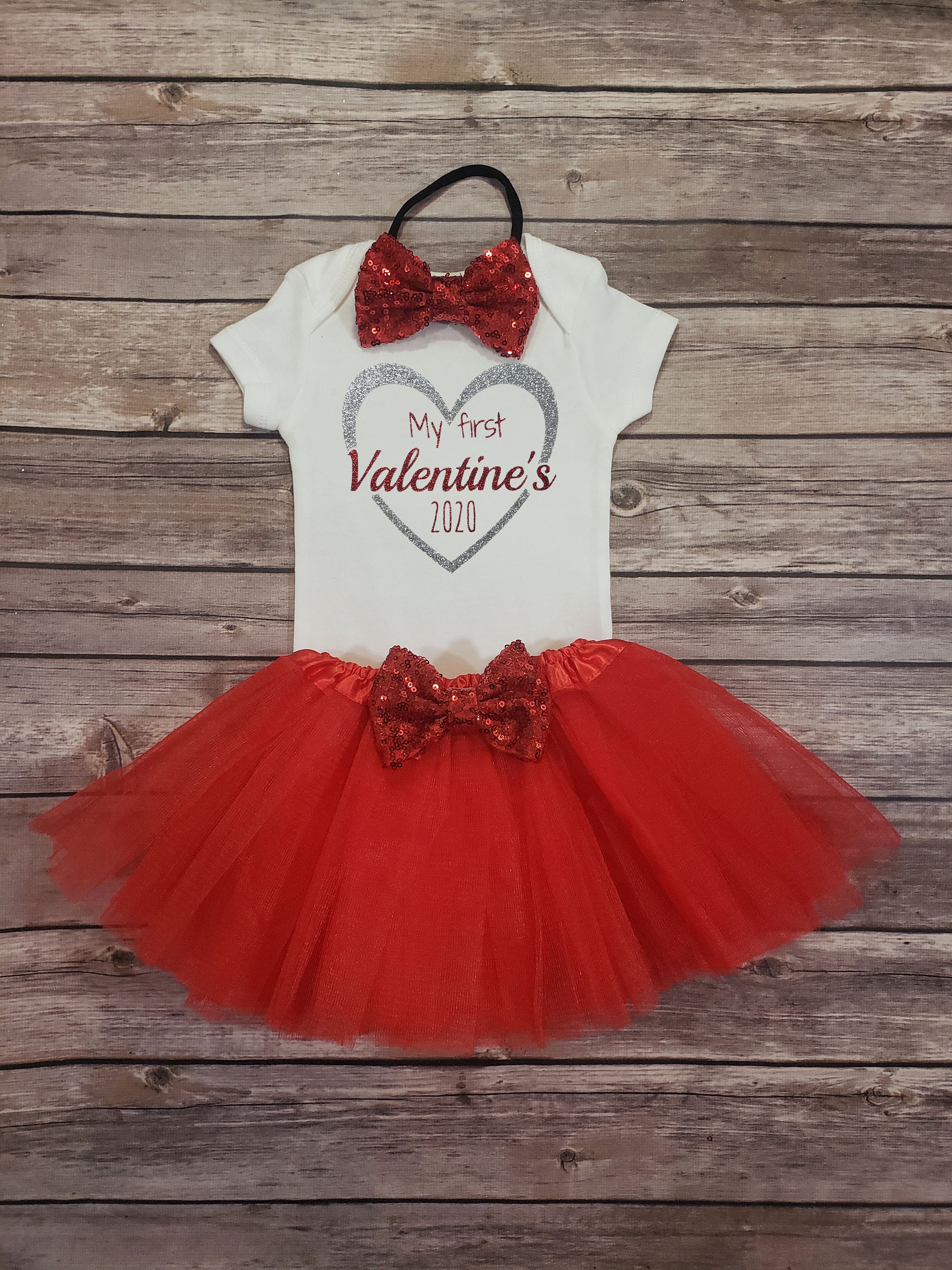 Mi primer San Valentín traje de bebé ropa de niña falda | Etsy