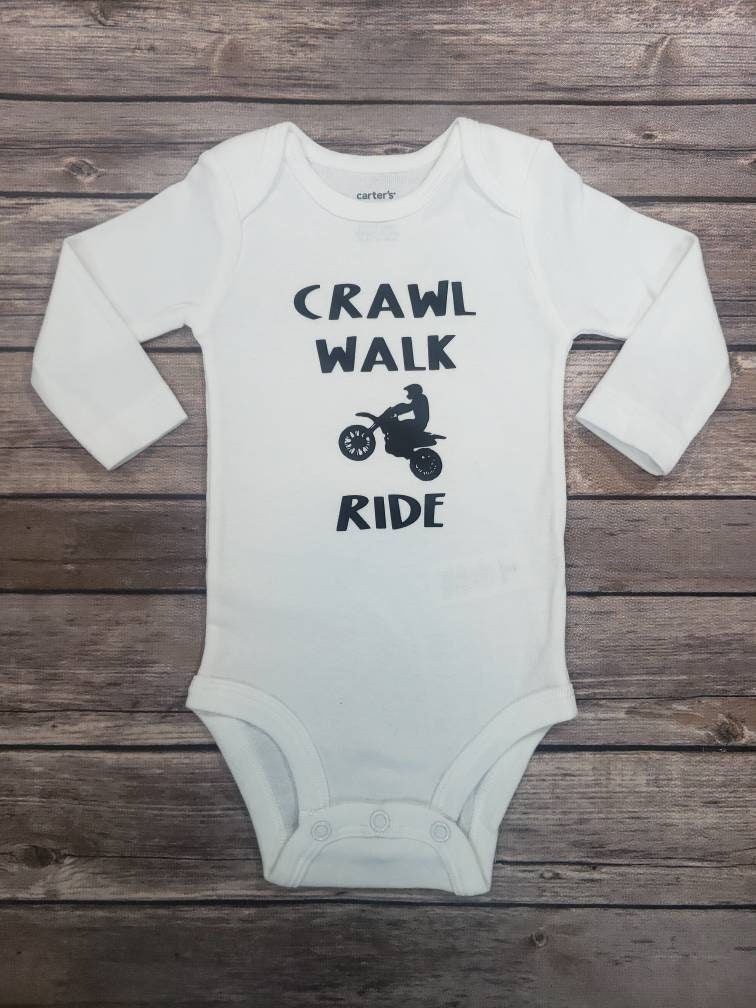 Crawl Walk Ride Little Man Baby Bodysuit Baby Boy Clothing - Etsy