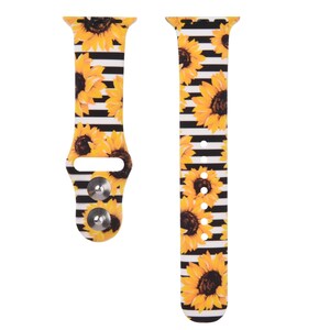 Apple Watch Sunflower Floral Flower Pattern Print Silicone Band Gift ...