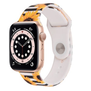 Apple Watch Sunflower Floral Flower Pattern Print Silicone Band Gift ...