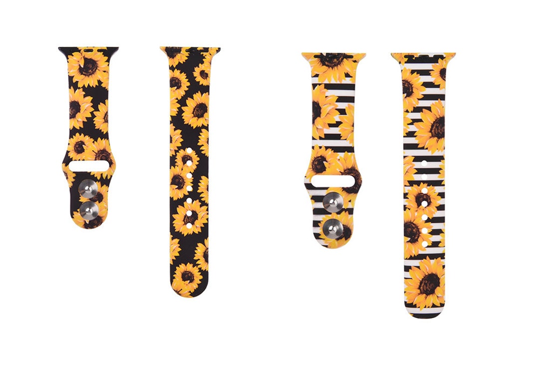 Apple Watch Sunflower Floral Flower Pattern Print Silicone Band Gift ...