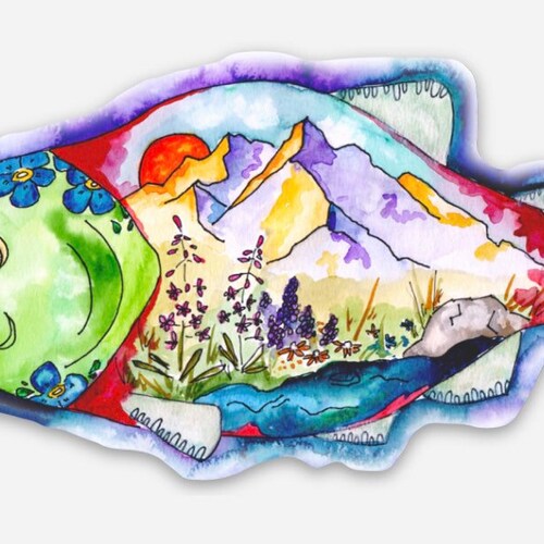 Alaska Salmon Vinyl Sticker - Etsy