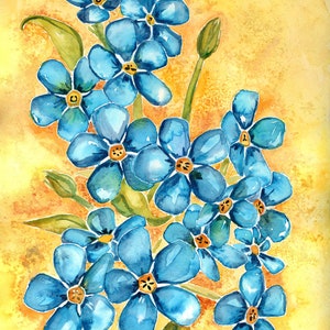 Forget Me Not Watercolor - Etsy