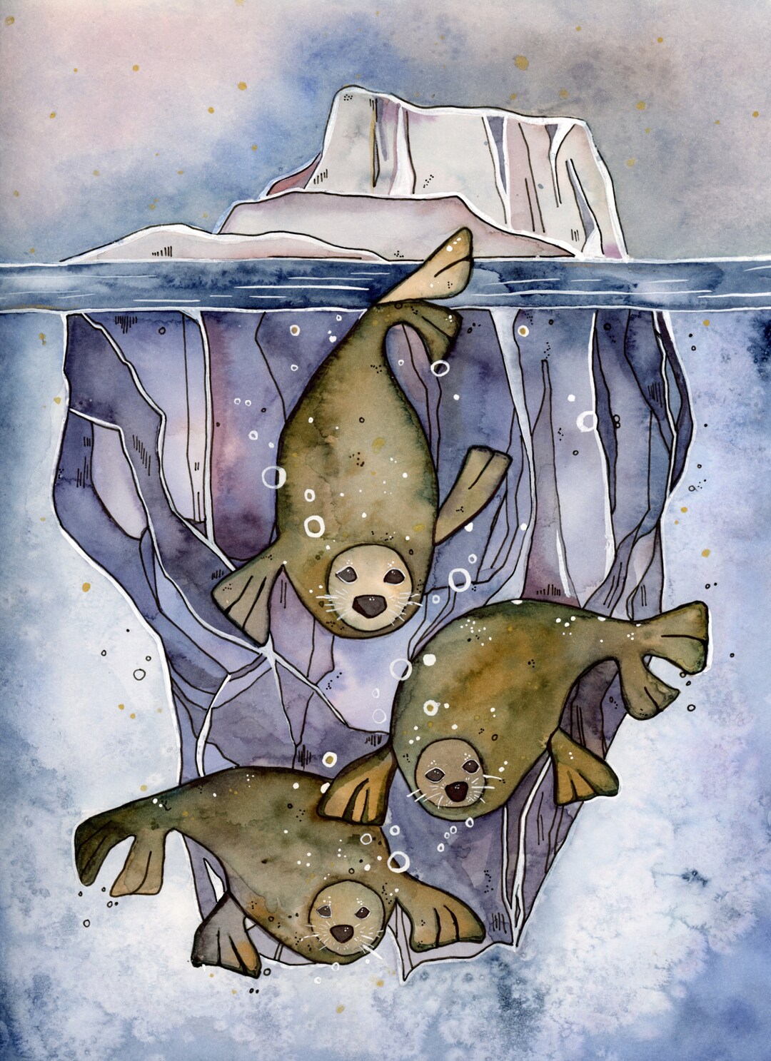 Three Little Seals - Etsy