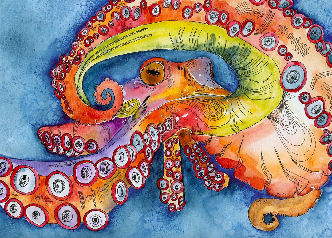 Inky Octopus - Etsy