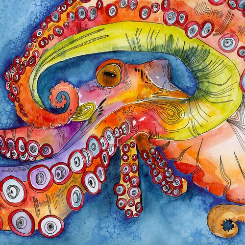 Inky Octopus - Etsy