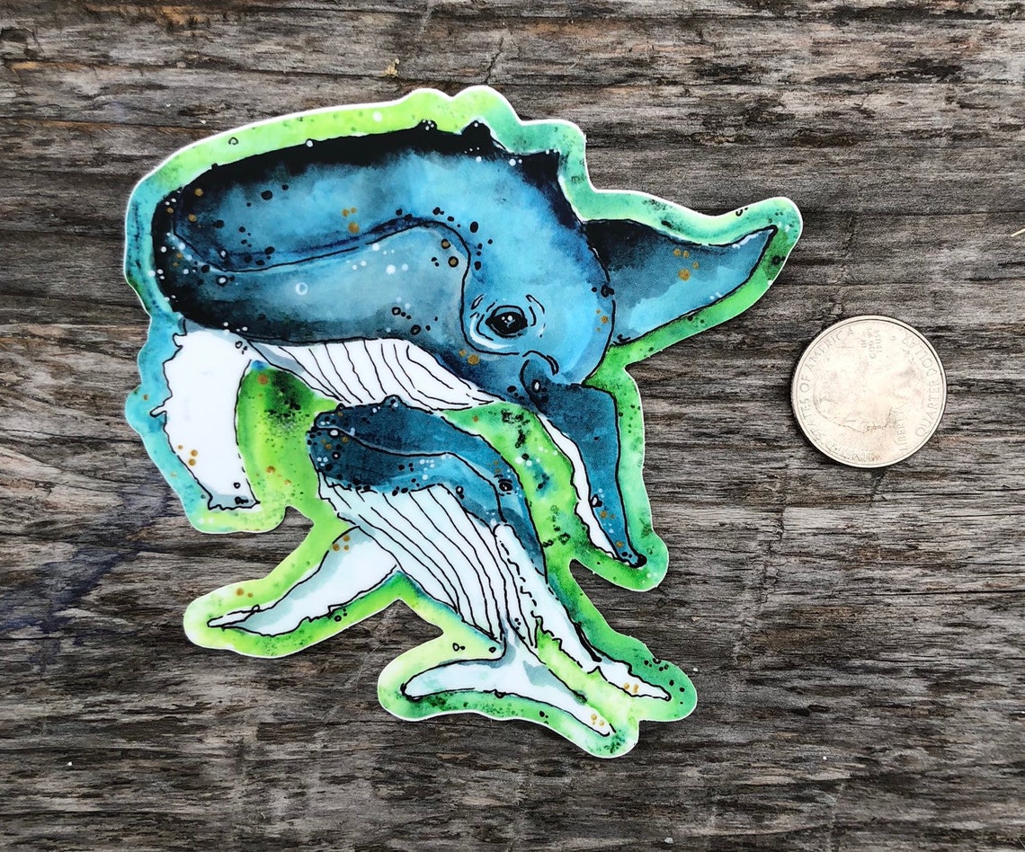 Whale Mom and Baby Sticker - Etsy