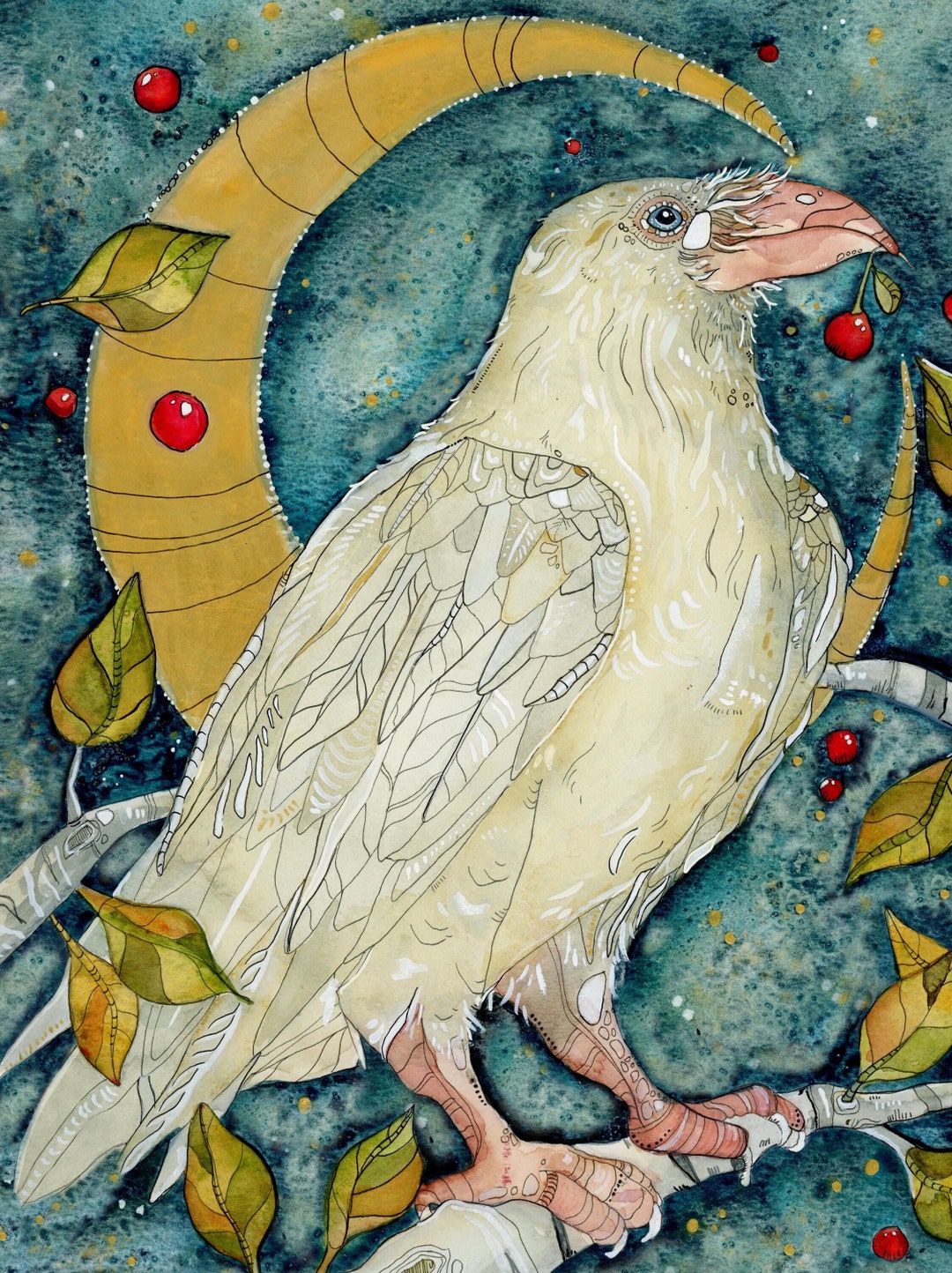 Winter White Raven - Etsy