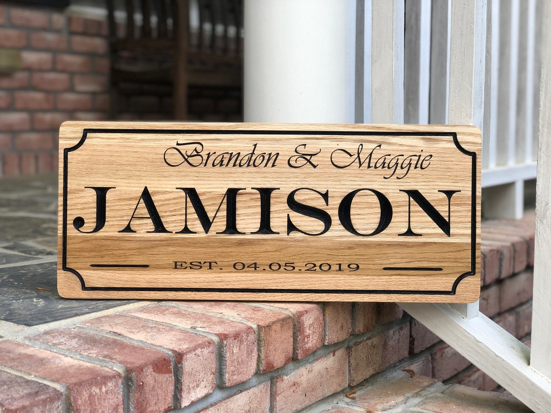 Custom Solid Oak Family Sign, Wedding Sign, Anniversary Gift, Wall Art ...