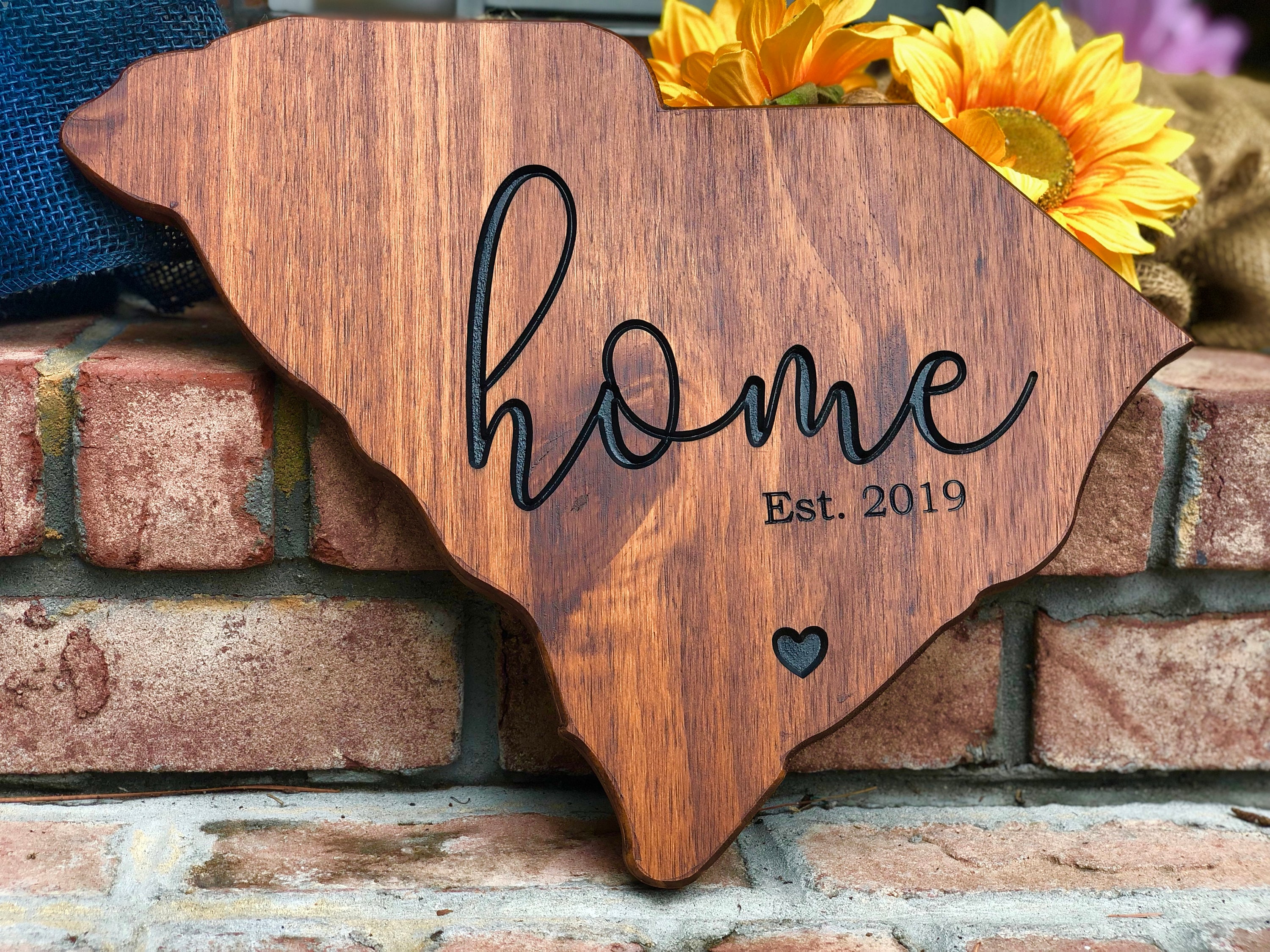 SC South Carolina Wooden Home Sign Housewarming Gift Real - Etsy