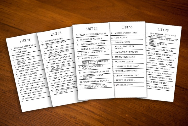 Scattergories Game Topics - Editable PDF - Etsy