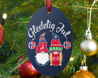 Julenissen God Jul Norwegian Christmas Ornament, Recycled Ornament - Etsy