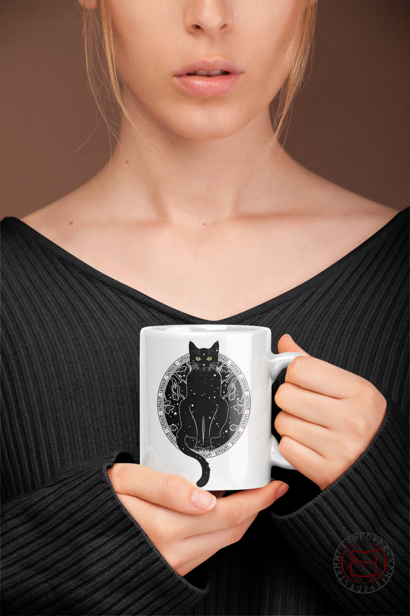 Samhain Mug, the Cat-sith, Black Cat Mug, Celtic Mythology, Pagan Witch ...