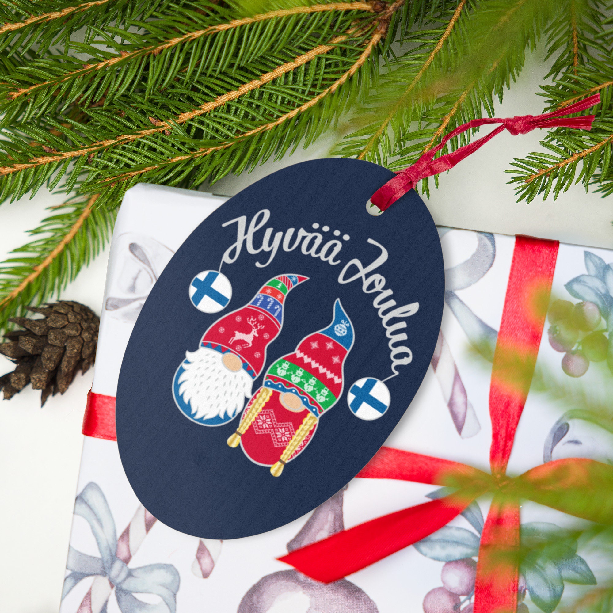 Hyvaa Joulua Ornament Finnish Merry Christmas Finland Tonttu - Etsy