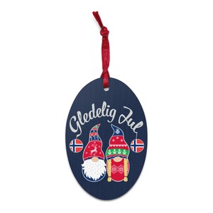 God Jul Ornament, Gledelig Jul Wood Ornament, Norwegian Merry Christmas ...