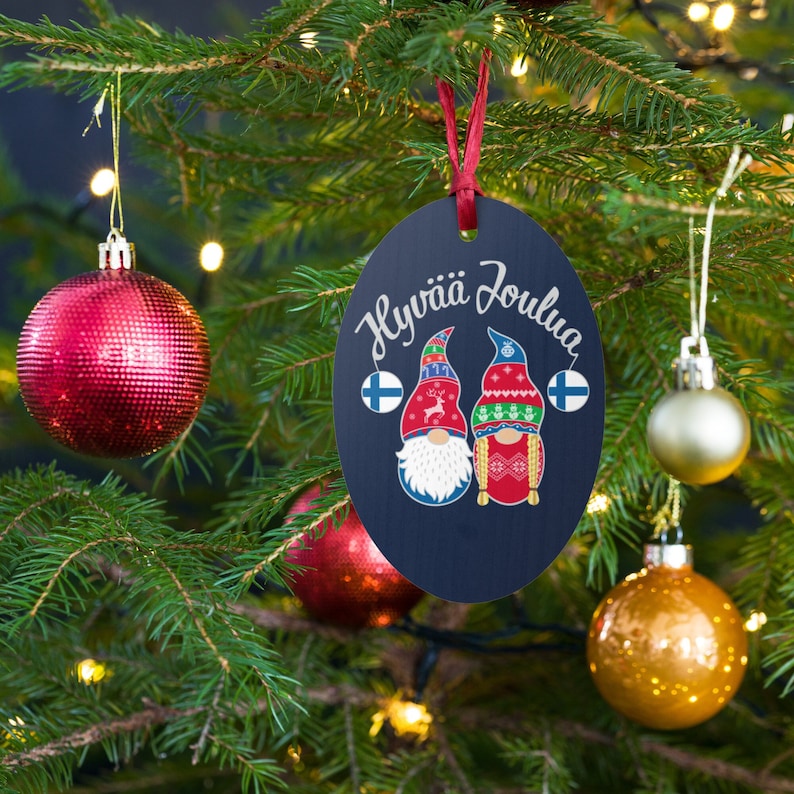 Hyvaa Joulua Ornament Finnish Merry Christmas Finland Tonttu - Etsy Canada