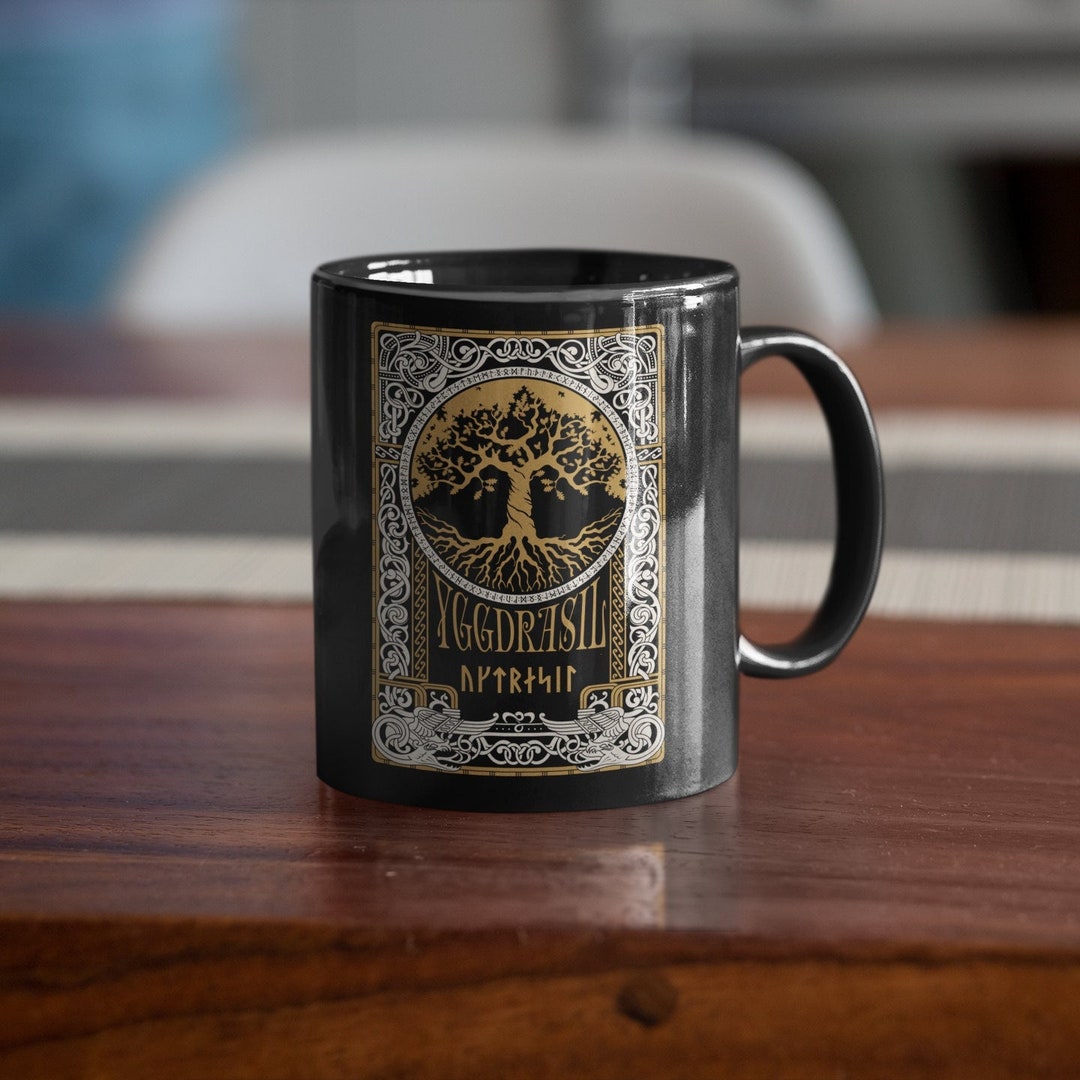 Yggdrasil, Tree of Life Mug, Norse Mythology Coffee Mug, Nordic Symbols ...