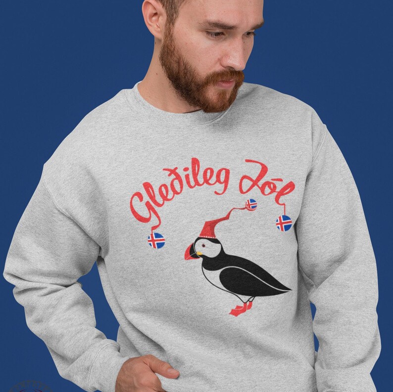 Icelandic Puffin Sweatshirt Atlantic Puffin Gledileg Jol - Etsy