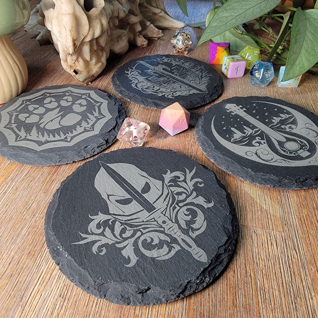 Personalized Dnd Class Coaster - Dnd Stone Coaster - Custom Slate ...