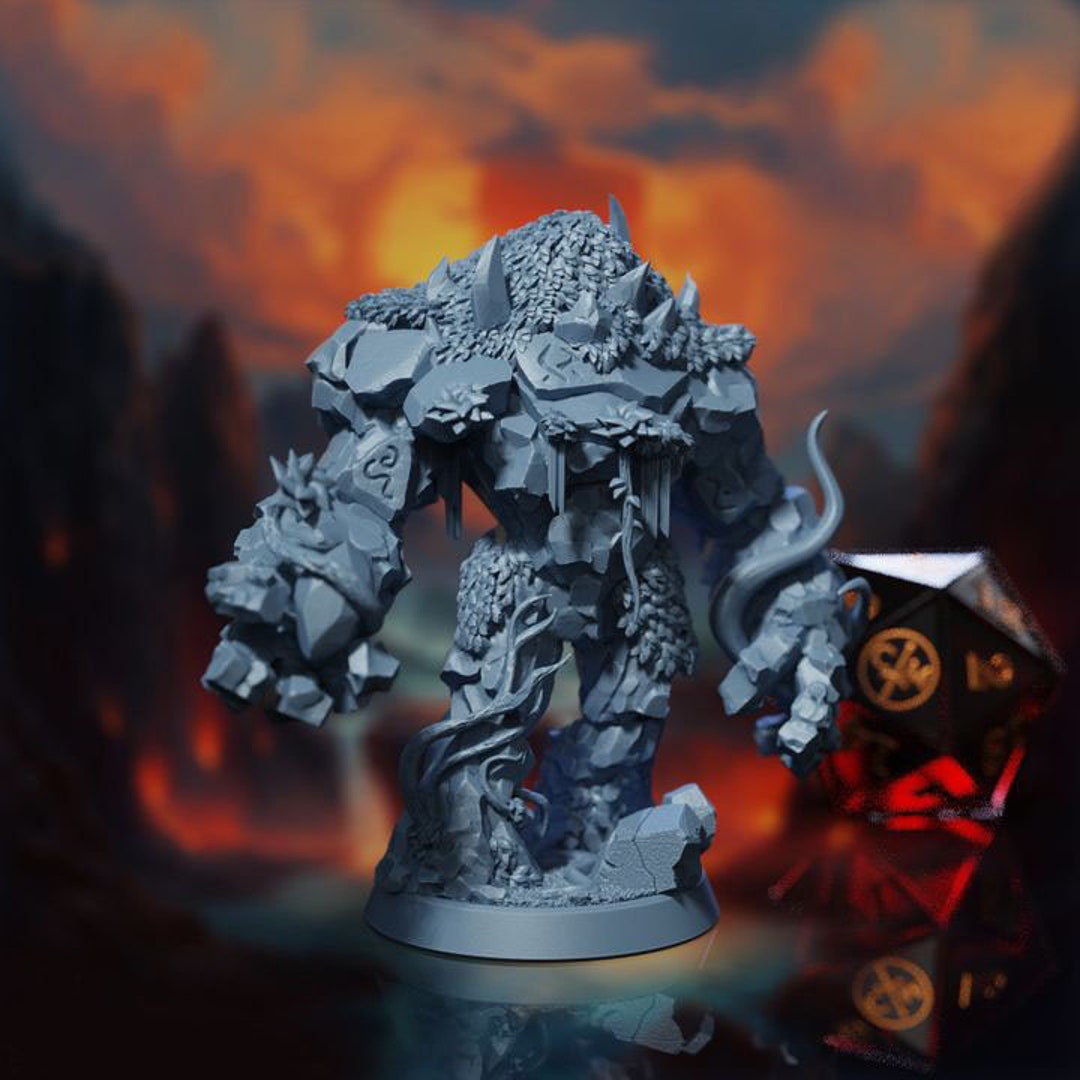Earth Golem // Stone Spirit // Nature Deity // Dnd Mini - Etsy