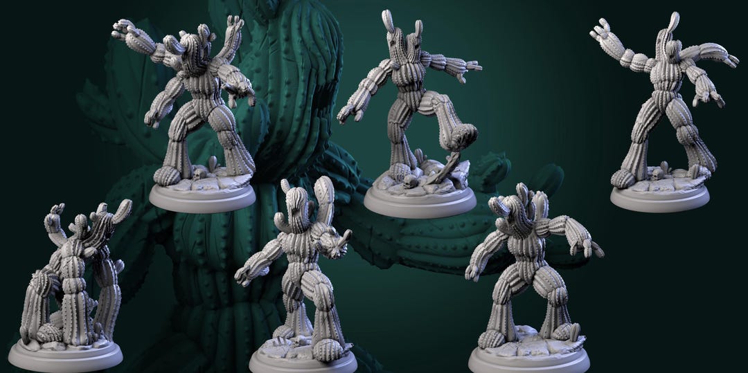Cactaur // Cactus Monsters // Desert Minions // Dnd Mini - Etsy