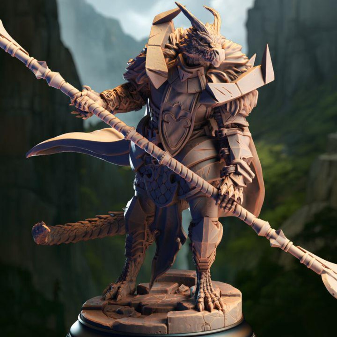Dnd Dragonborn Paladin Mini - Heavy Armor Dragonfolk - Dragonborn ...