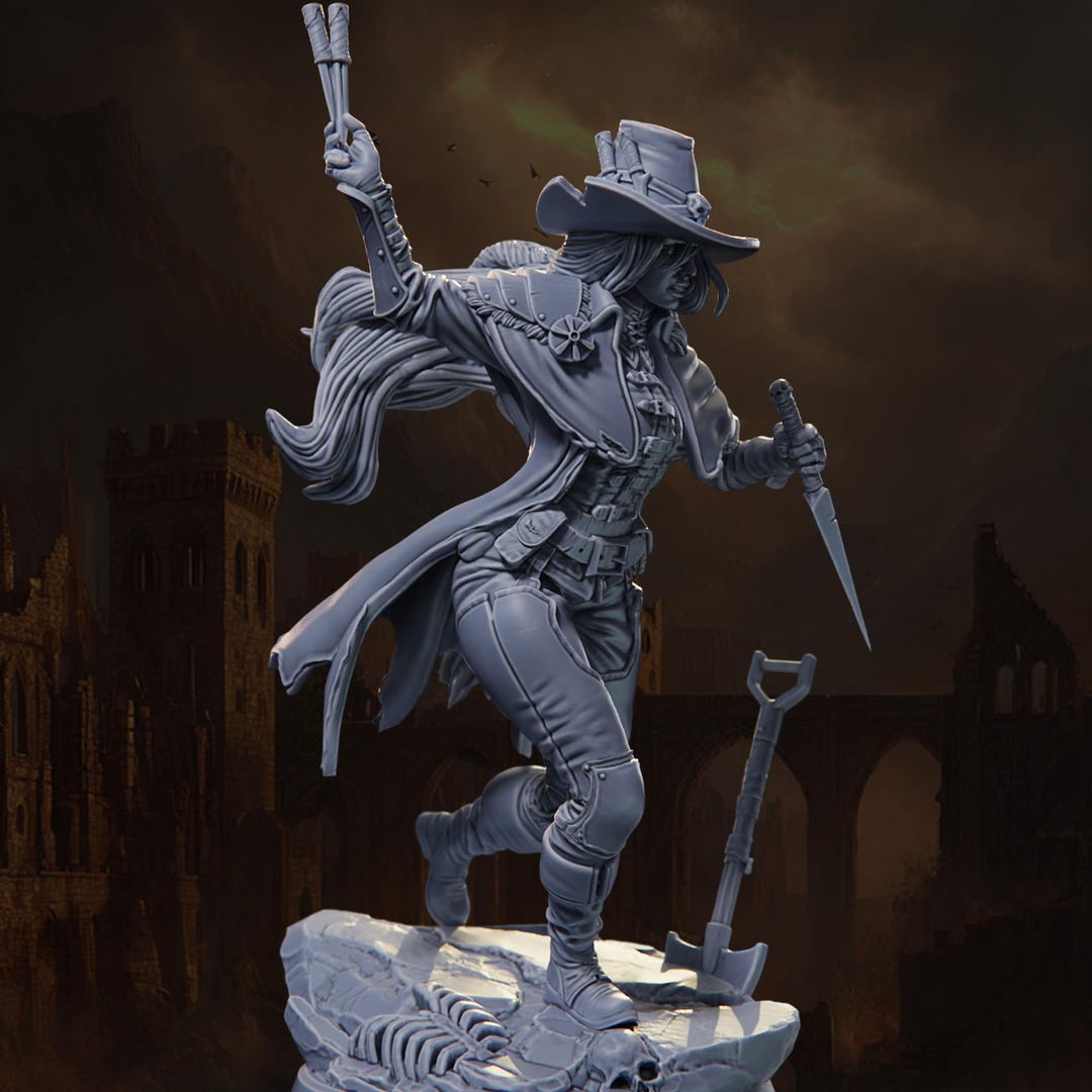 Dnd Female Vampire Hunter Mini: Voodoo Rogue 32mm D&D Miniature - Etsy