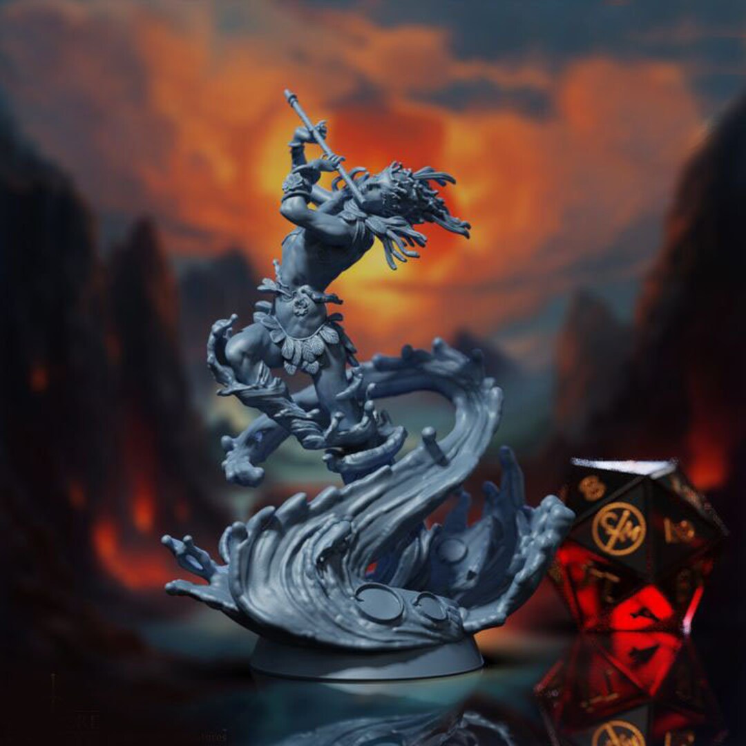 Spirit of the Water // Bard of the Sea // Lake Piper // Dnd Mini - Etsy