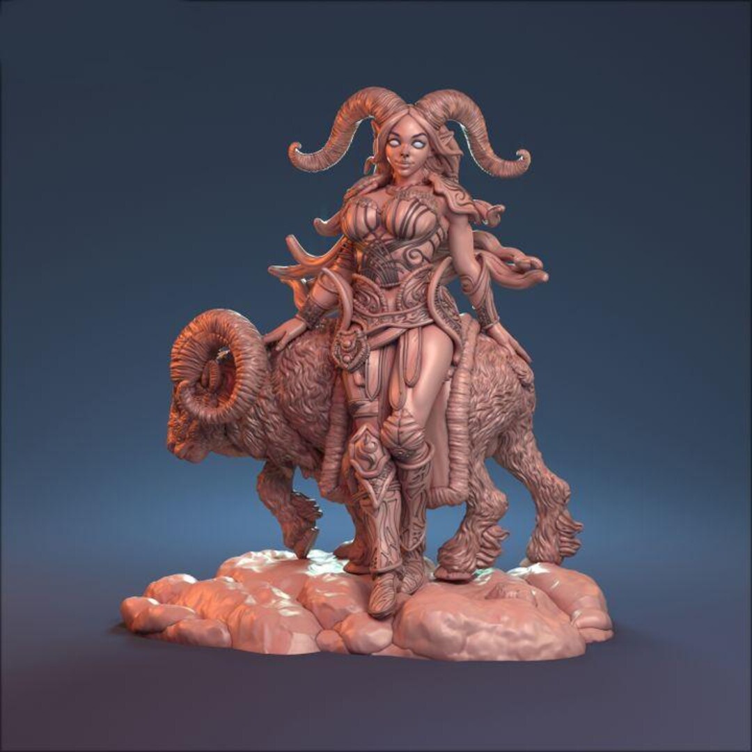 Tiefling Beast Master // Animal Companion Ranger // Goat Girl // Dnd Mini // Pin Up - Etsy