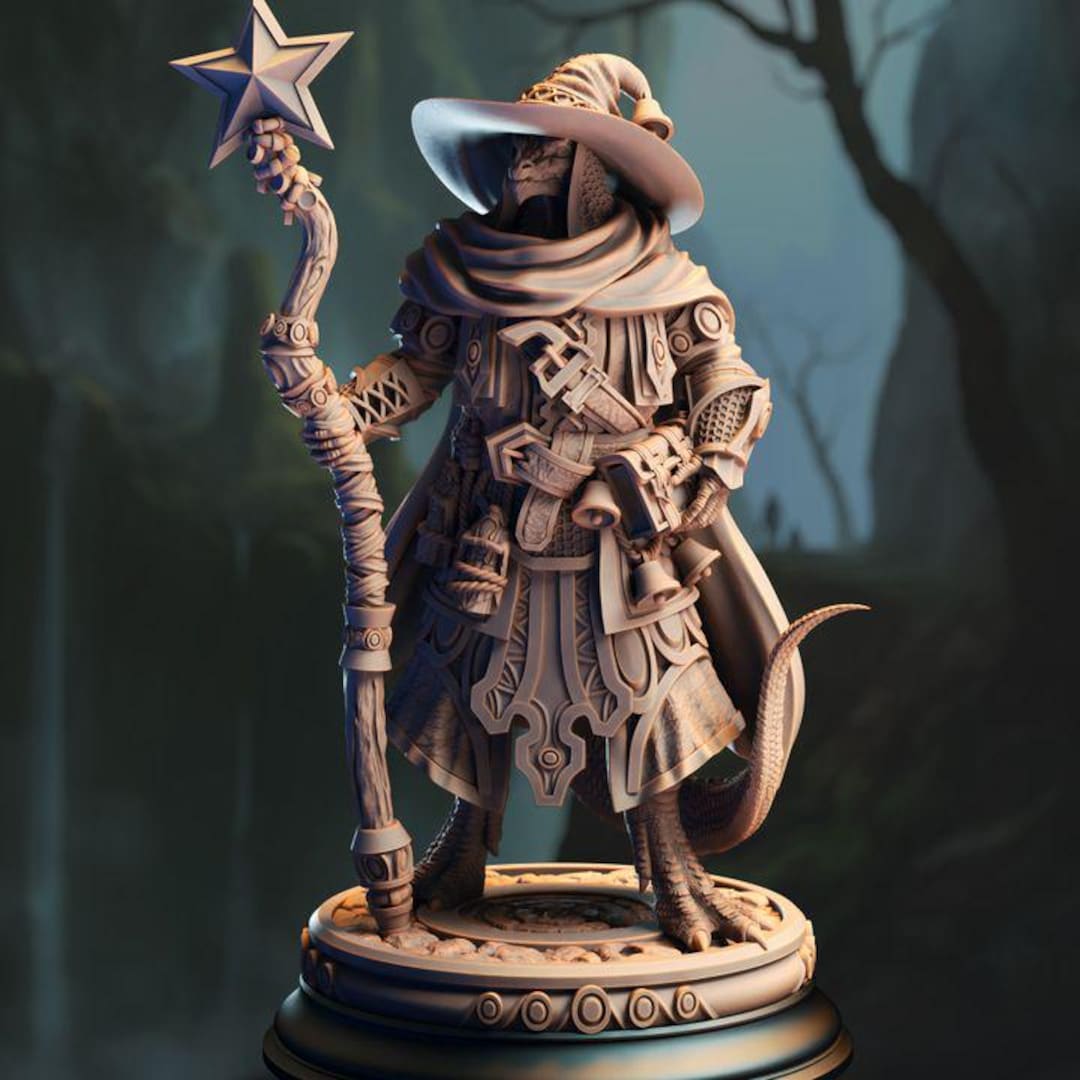 Dnd Dragonborn Sorcerer Mini - Dragonfolk Wizard - Dragonborn Caster ...