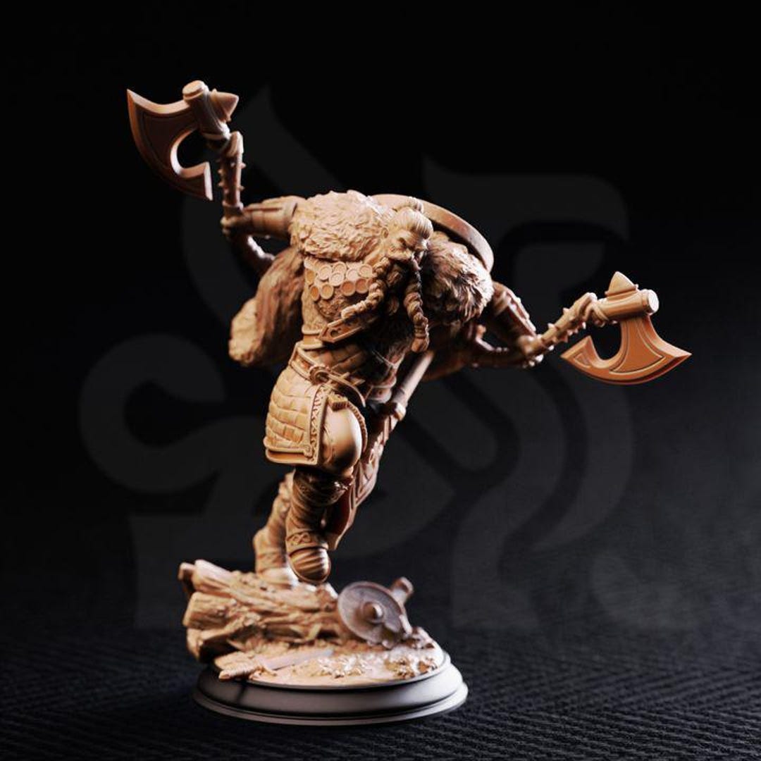 Dnd Male Viking Mini - D&D Nordic Fighter 32mm - War Chief Barbarian ...
