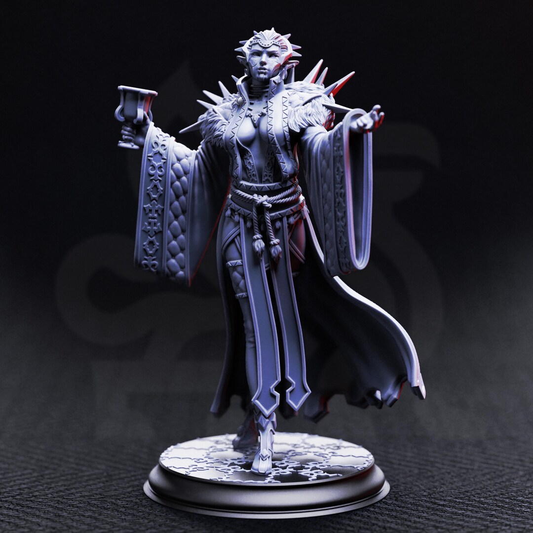 Dnd Royal Vampire Mini - D&D Dhampir Queen 32mm - Blood Drinking ...