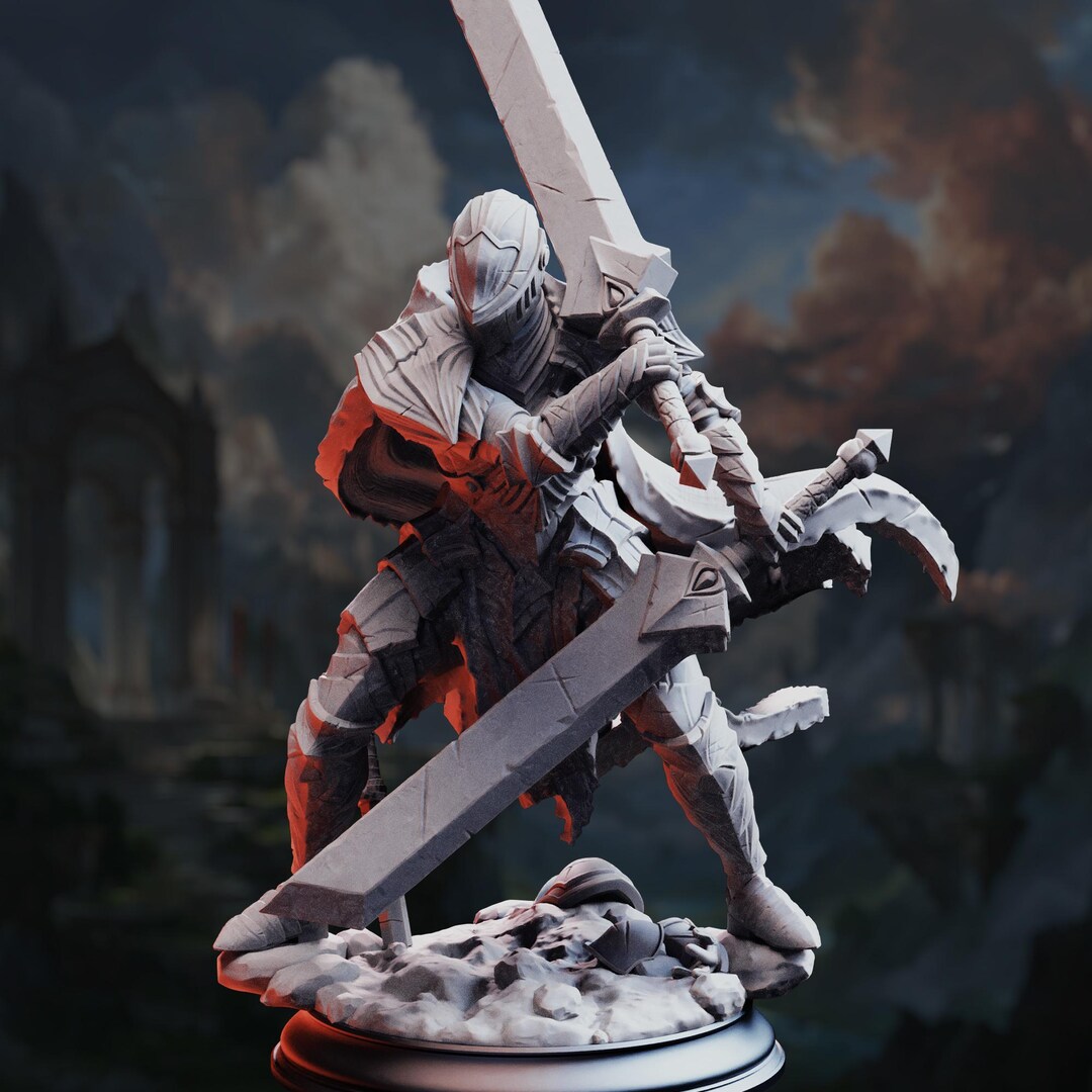 Gravebreaker Knight Miniature Greatsword Warrior DND Dark Fantasy ...