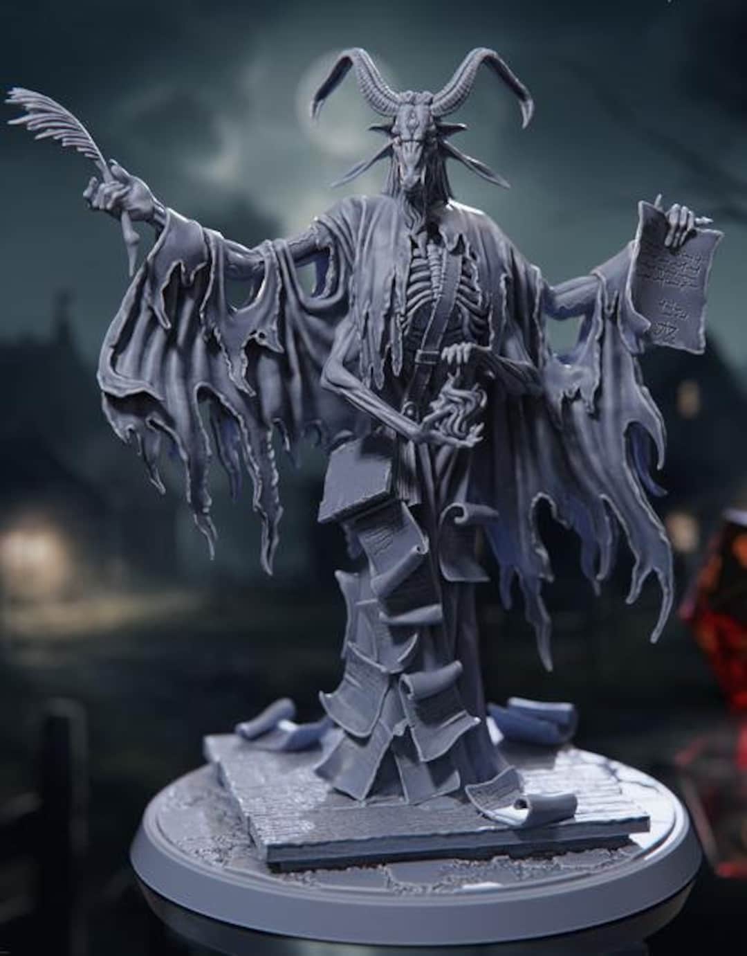 Demon Scribe // Pact Sealer // Demonic Historian // Dnd Mini - Etsy