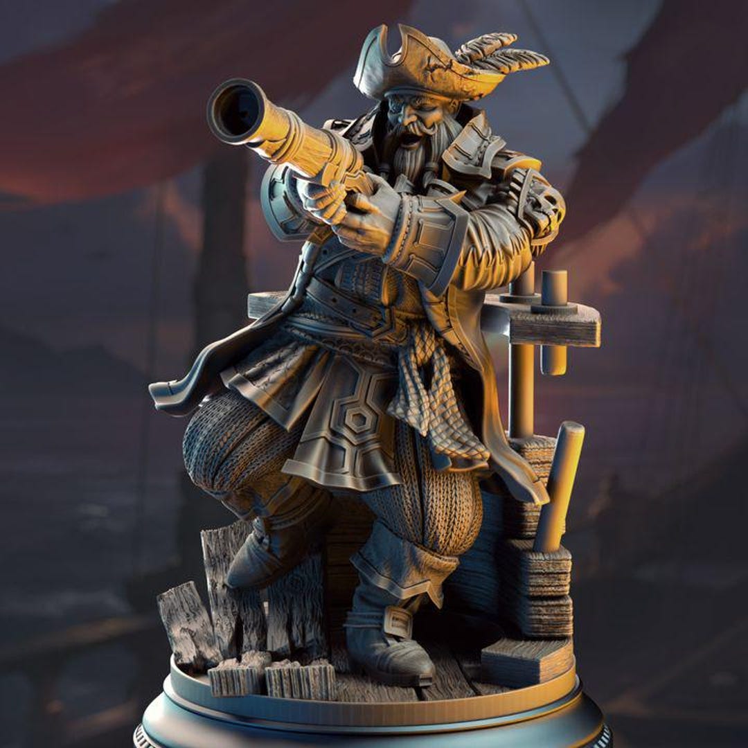 Dnd Pirate Captain Mini - Ship Gunslinger Helmsmen - Pirate Ship Leader ...
