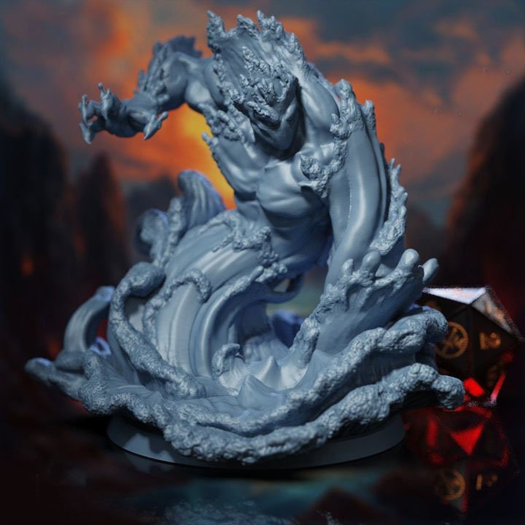 Element of Water // Lake Spirit // Ocean Monster // Dnd Mini - Etsy