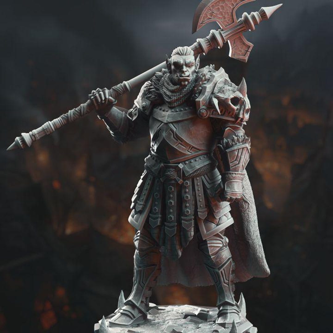 Dnd Half Orc Mini - Orc Fighter - Halforc Knight - Nobel Paladin - Orc ...