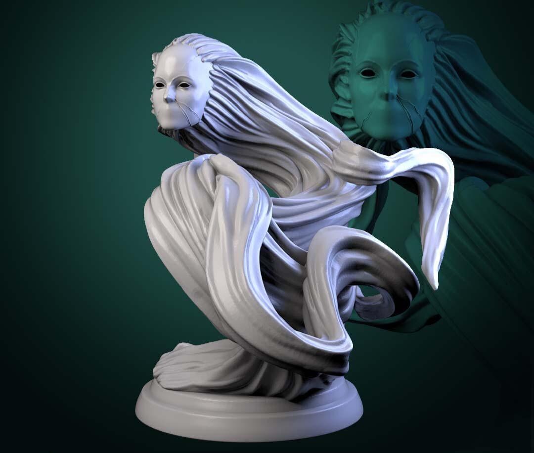 Sea Spirit Miniature DND Ocean Wraith Ghost Tabletop RPG Water Spirit ...