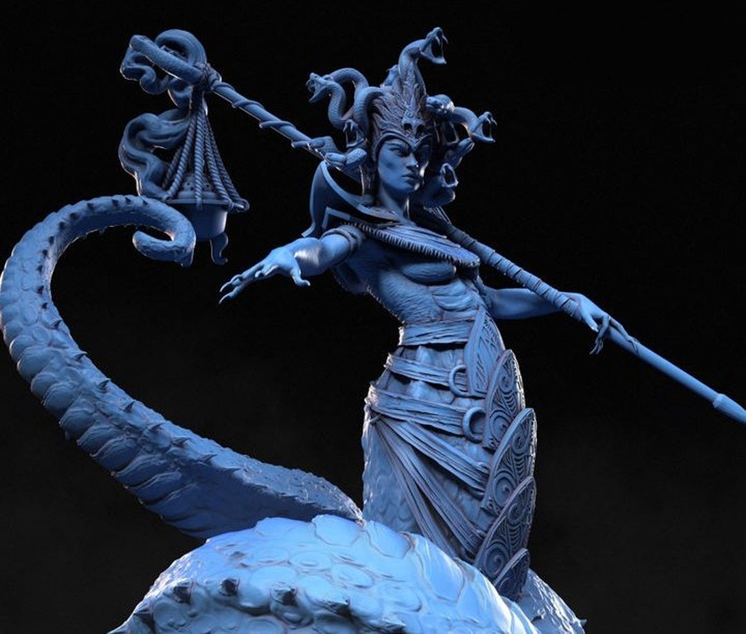 Snake Priestess // Medusa Cultist // Jungle Shaman // Dnd Mini - Etsy