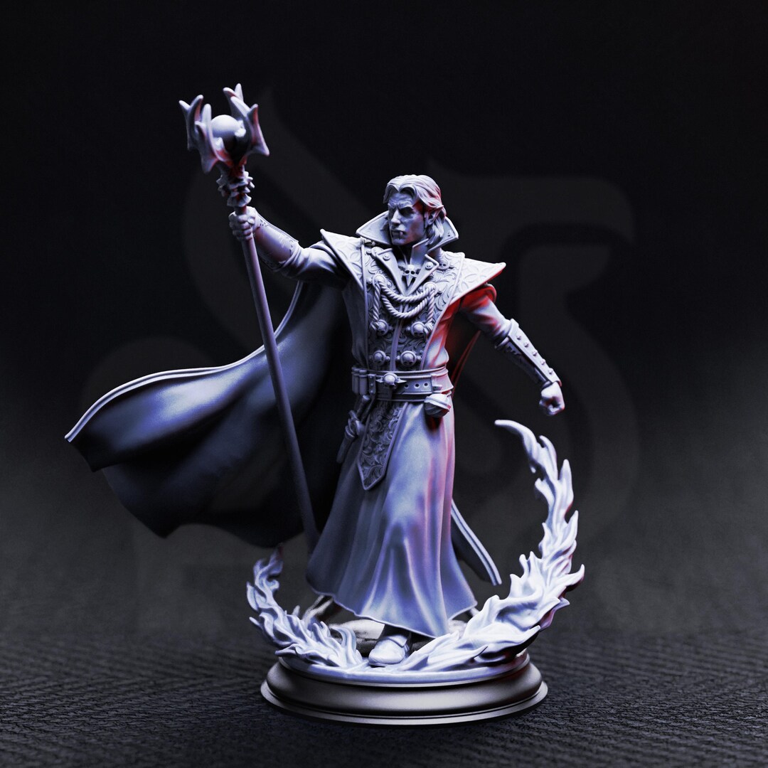 Dnd Vampire Sorcerer Mini - D&D Dhampir Mage 32mm - Elder Vampyr ...