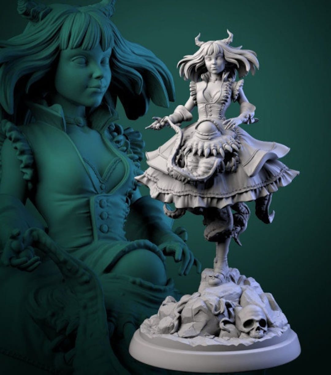 Girl Mimic // Humanoid Monster // Imposter Girl // Dnd Mini - Etsy